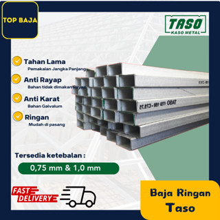Jual Baja Ringan TASO CNP C75 FULL SNI Atap Rangka Kanal C panjang 6 m tebal 0,75 mm dan 1,0 mm ...