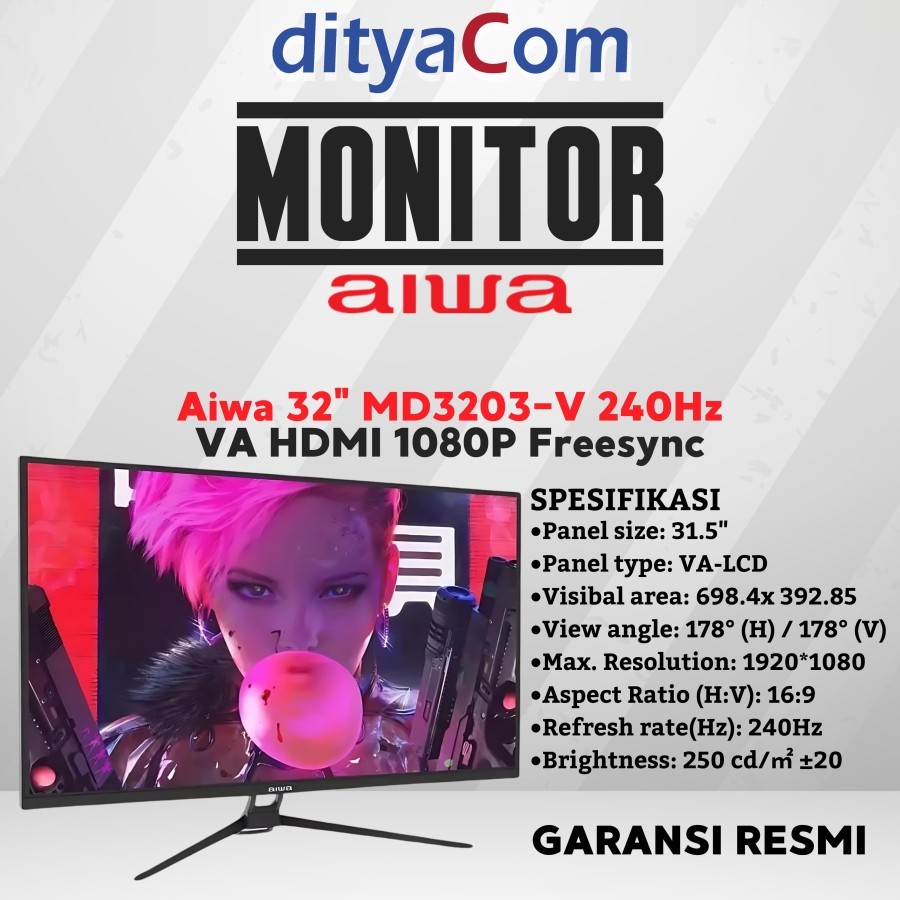 Jual AIWA MONITOR LED 32" MD3203-V 240Hz | Shopee Indonesia