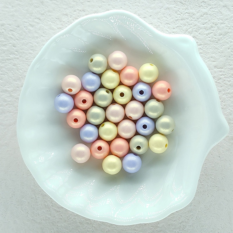 Jual Ready 30/50/100pcs Manik bulat kilau pastel aesthetic bulat bumi ...