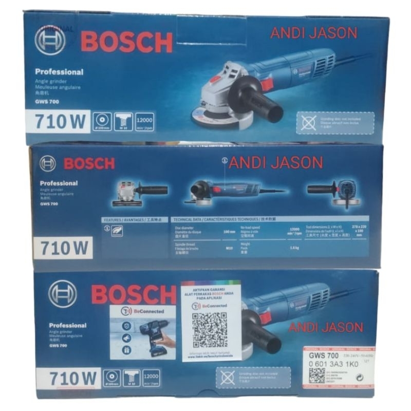 Jual GERENDA BOSCH GWS 700 710 WATT 4 INCI MESIN TANGAN 4" BOSCH ...