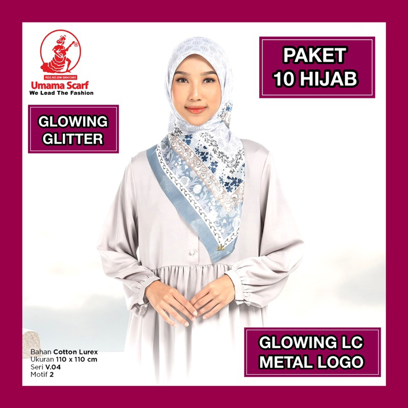 Jual 10 ATAU 5 GLOWING MOTIF Metal Logo LC Laser Cut Umama Scarf ( 1 ...