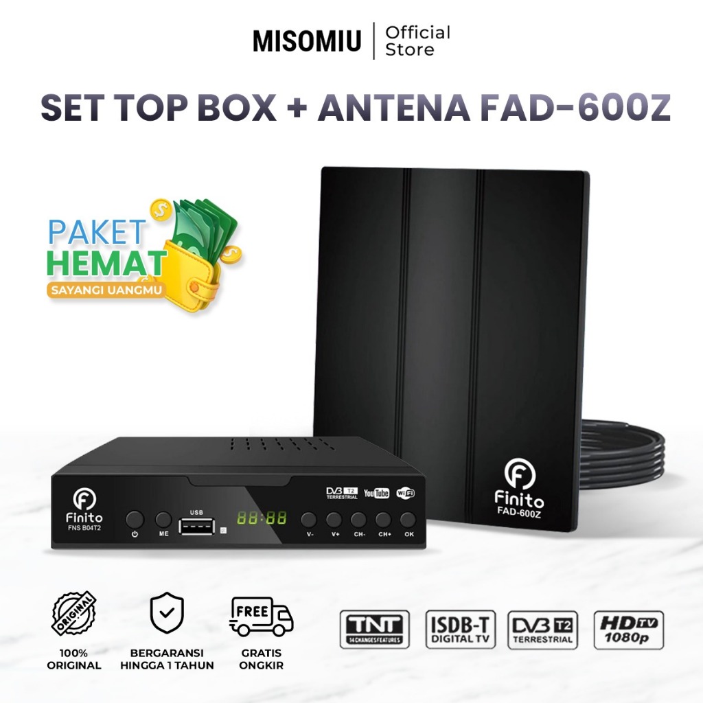 Jual PAKET HEMAT Set Top Box Finito + Antena Digital Indoor Outdoor FAD ...