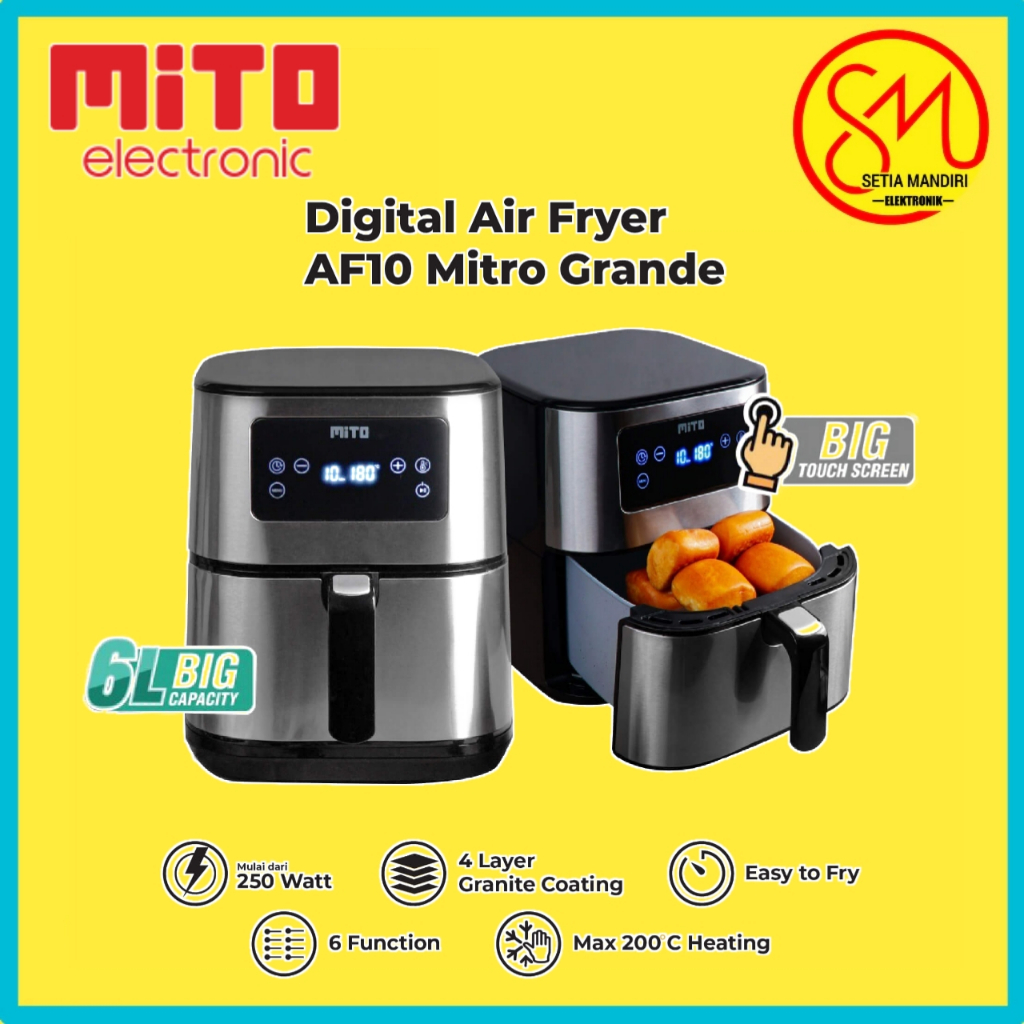 Jual MITO Grande Air Fryer DigiFry AF10 Touch Screen Low Watt Mesin ...