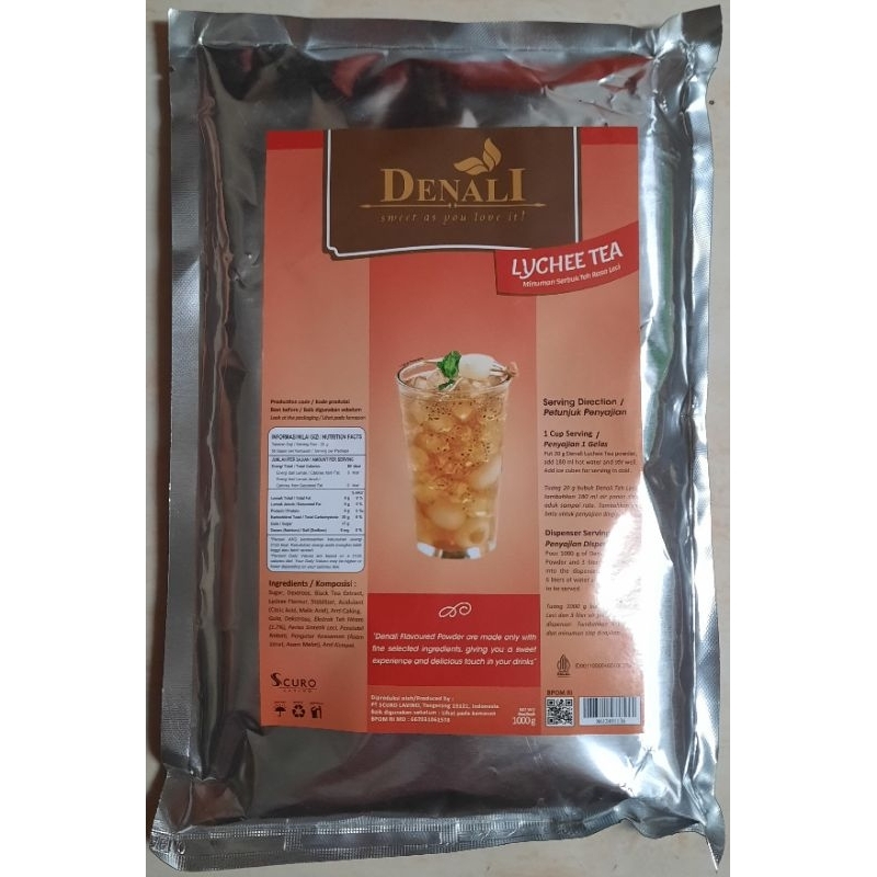 Jual Denali / DenalI LYCHEE TEA 1000 gram / 1 kg ( minuman serbuk teh ...