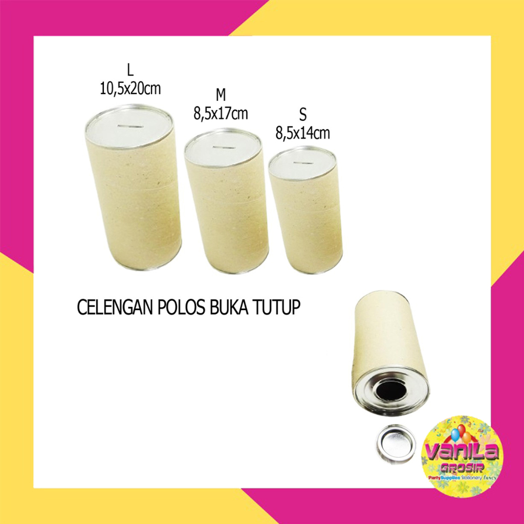 Jual Celengan Kaleng Polos Ukuran M, celengan kaleng tanpa stiker ...