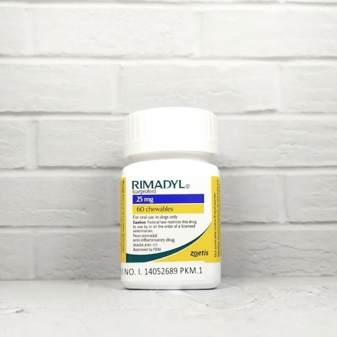 Jual Rimadyl - Obat Anti Radang & Nyeri Anjing (Botol/ 60 Tablet ...