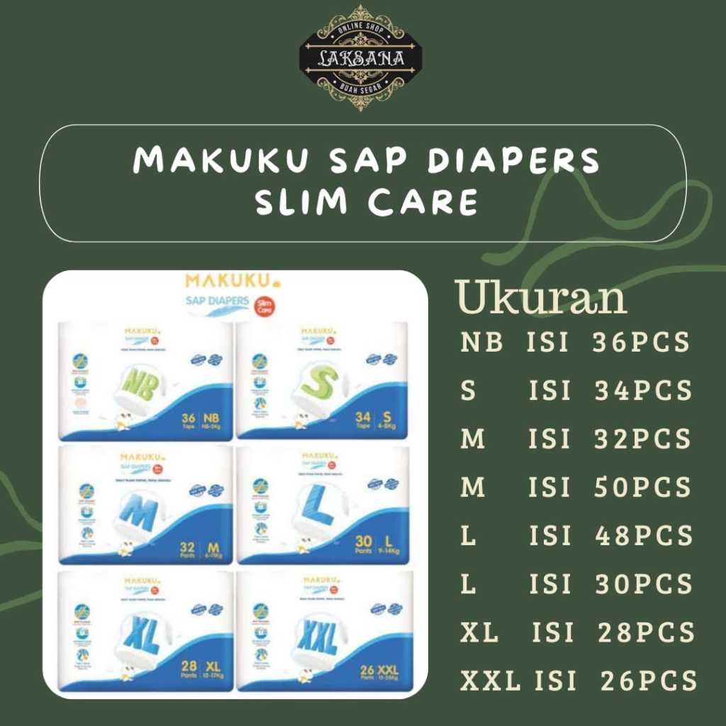 Jual Makuku SAP Diapers Slim care Pants S M L XL XXL | Shopee Indonesia