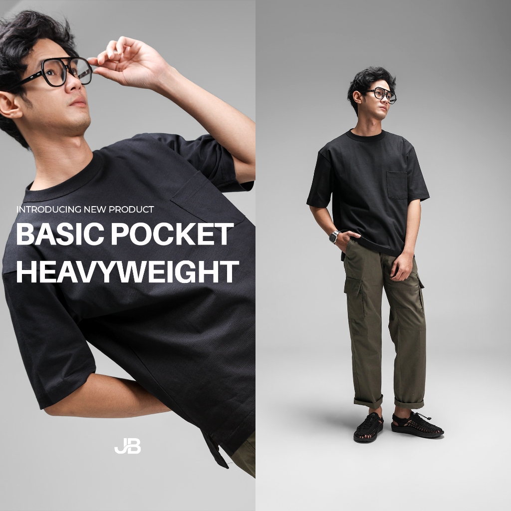 Jual JB - Basic Pocket T-Shirt Heavyweight Black - Kaos Boxy Oversize | Shopee Indonesia