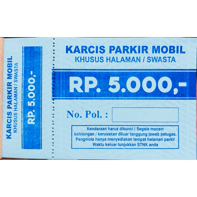 Jual KARCIS PARKIR MOTOR MOBIL UNIVERSAL KERTAS WARNA | Shopee Indonesia