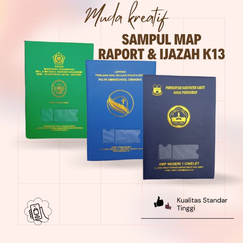 Jual MAP RAPORT | MAP IJAZAH | SAMPUL RAPORT K13 - - CUSTOM HOTPRINT ...