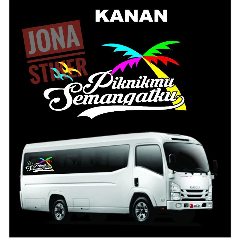 Jual Stiker cutting bus kaca bus piknikmu semangatku mini bus | Shopee ...