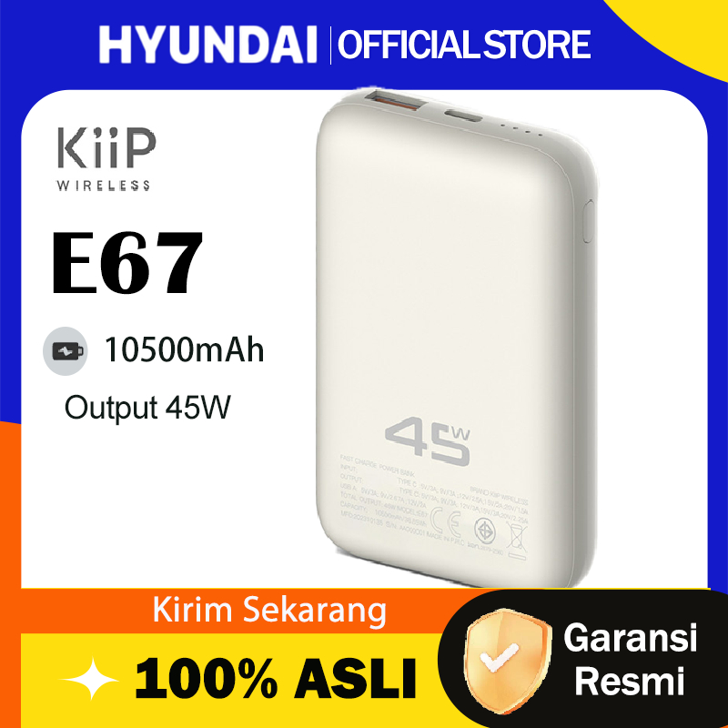 Jual Hyundai X KiiP E67 Power Bank Fast Charging 45W Type C PD 10500mAh ...