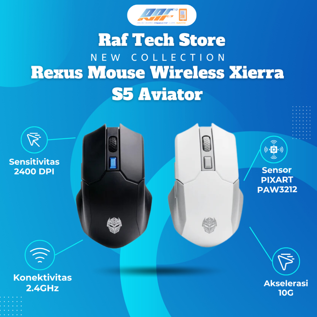 Jual Mouse Rexus Xierra S5 AVIATOR Wireless Gaming Mouse for Gamers ...