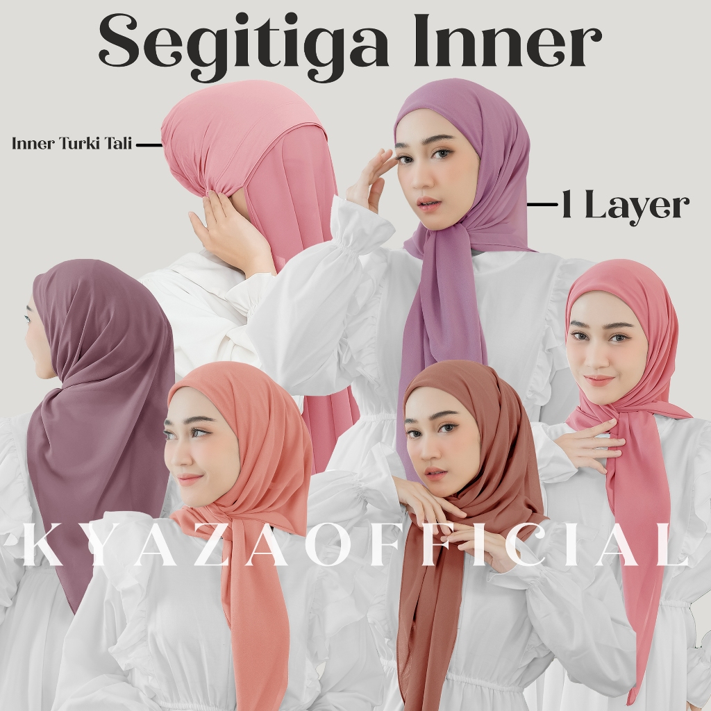 Jual 𝐊𝐘𝐀𝐙𝐀 - Hijab Segitiga Instan Inner 1 Layer | Segitiga Instan 1 ...