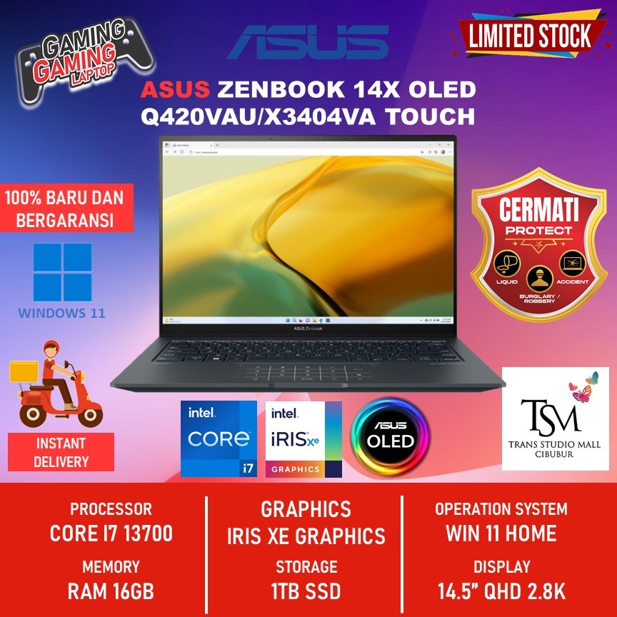 Jual Asus Zenbook 14x Oled Q420VA UX3404VA Touch i7 13700 Ram 16GB 1TB ...