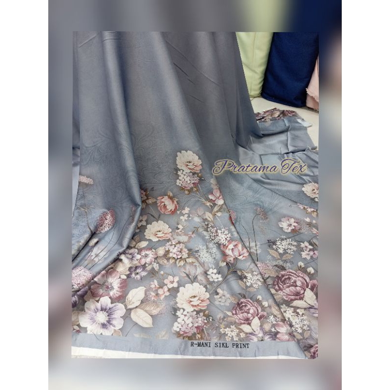 Jual MEWAH!! Kain Sutra Silk Motif Premium. Kain Semi Sutera Motif ...