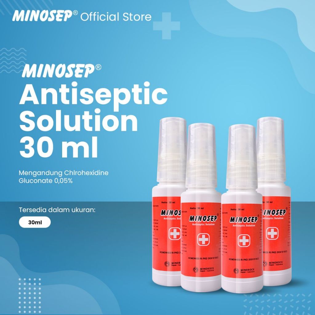 Jual Minosep Antiseptic Solution Obat Luka Spray 30ml 4botol Obat Merah ...
