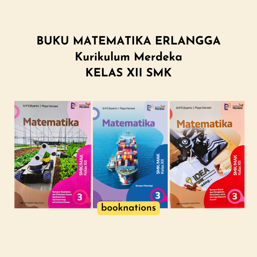 Jual Buku MATEMATIKA kelas 12 XII SMK Kurikulum Merdeka Penerbit Erlangga | Shopee Indonesia