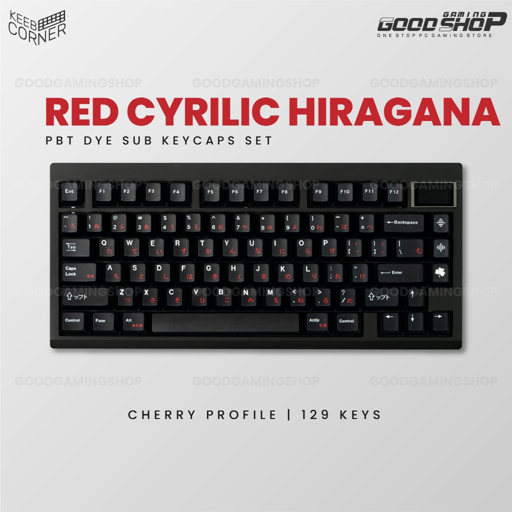 Jual KC Red Cyrilic Hiragana Cherry Profile 129 keys - Keycap Set | Shopee Indonesia