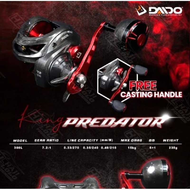 Jual Reel BC Daido King Predator 300L Saltwater baitcasting handel kiri ...