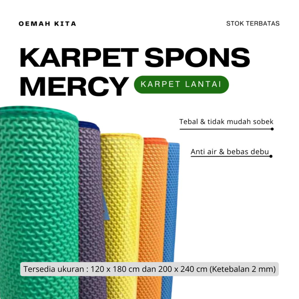Jual Karpet Spon Mercy Bentol 120x180cm Spons Karpet Lantai | Tikar ...