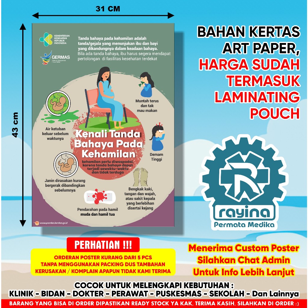Jual Poster Kenali Tanda Bahaya Kehamilan | Shopee Indonesia
