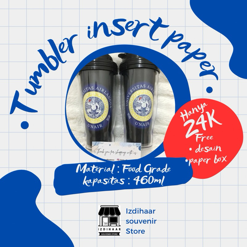 Jual BOTOL TUMBLR/TUMBLER INSERT PAPER CUSTOM MURAH FREE DESAIN i BOTOL ...