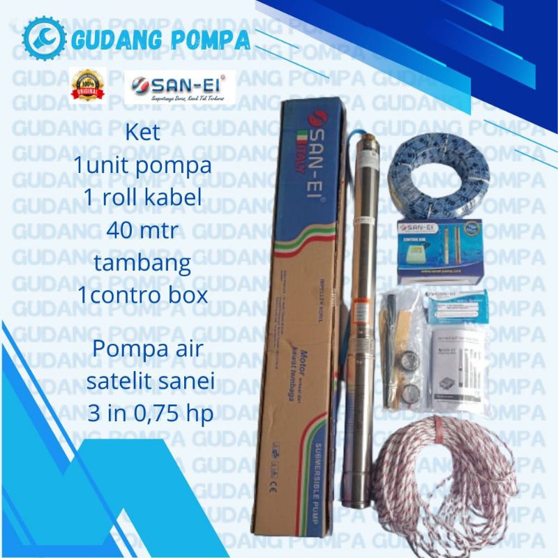 Jual pompa air satelit sanei 3 in 0,75 hp /satelit sanei 3 in 3/4 pk komplit | Shopee Indonesia