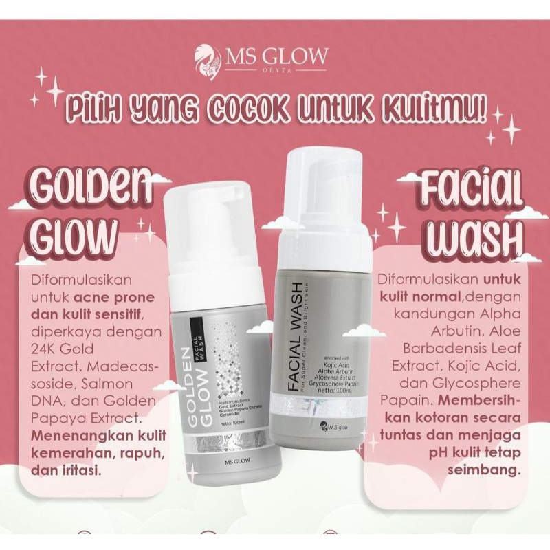Jual FACIAL WASH GOLDEN GLOW SABUN MUKA MS GLOW SUPER CLEAN & BRIGHT ...
