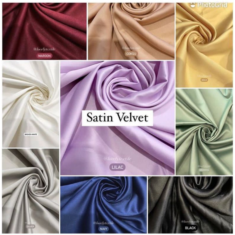 Jual MURAH !!! Kain Satin Velvet Premium /kain Bahan Bridesmaid ...