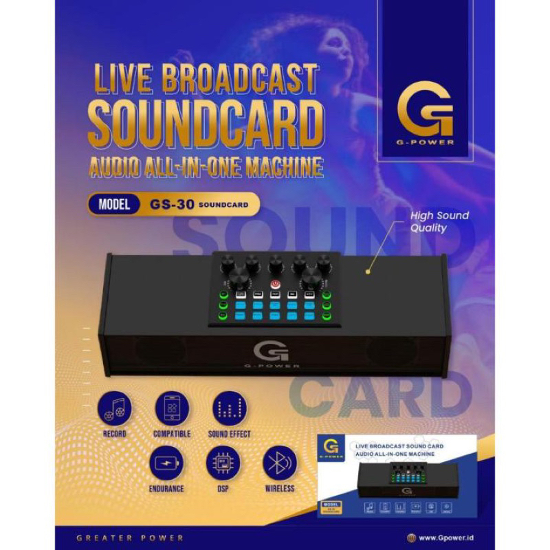 Jual Sound card G power soundcard Live Broadcast Sound Card Model GS ...