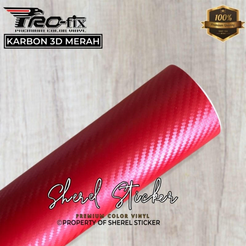 Jual skotlet motor karbon 3D merah tekstur kasar profix premium vinyl ...