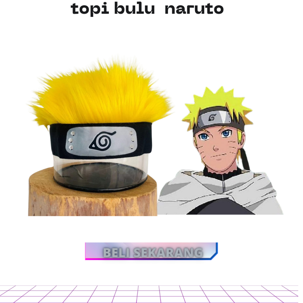 Jual Topi bulu naruto/ rambut bulu naruto/ Bandana naruto/ topi anime ...