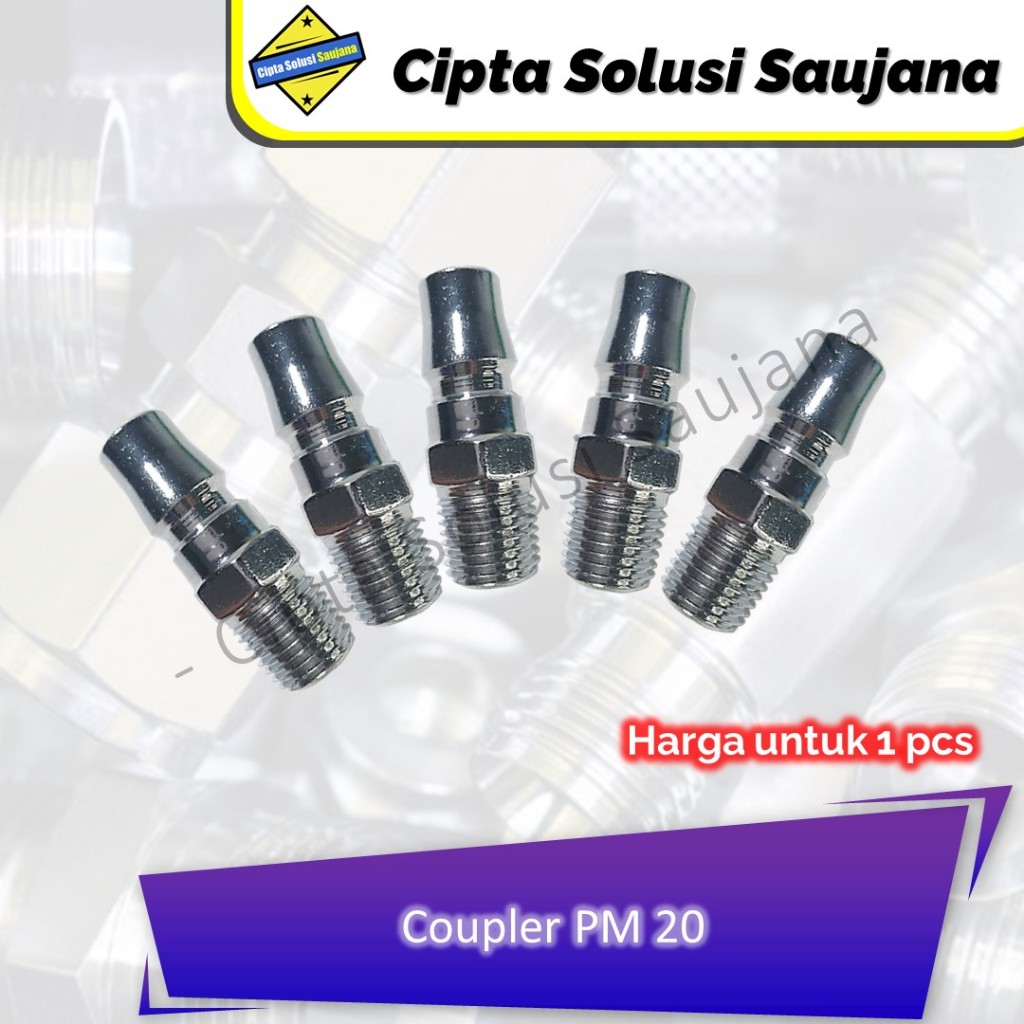 Jual PM 20 QUICK COUPLER DRAT LUAR 1/4" PLUG MALE CONNECTOR KOPLER ...