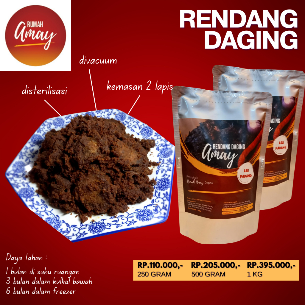 Jual RENDANG DAGING AMAY / RENDANG DAGING SAPI / RENDANG ASLI PADANG ... Jual RENDANG DAGING AMAY / RENDANG DAGING SAPI / RENDANG ASLI PADANG ...
