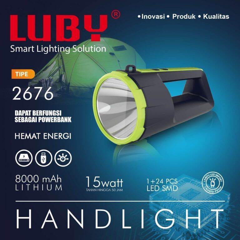 Jual Luby Emergency Light Senter Handlight 15W Dapat Berfungsi Sebagai ...