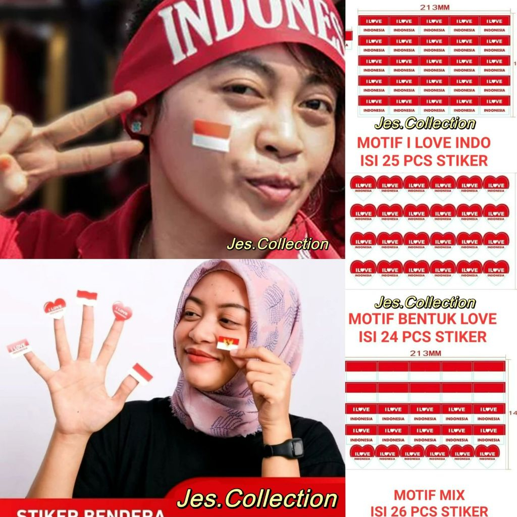 Jual Stiker Pipi Merah Putih ISI 25 PCS Tempelan Pipi Bendera TERMURAH ...