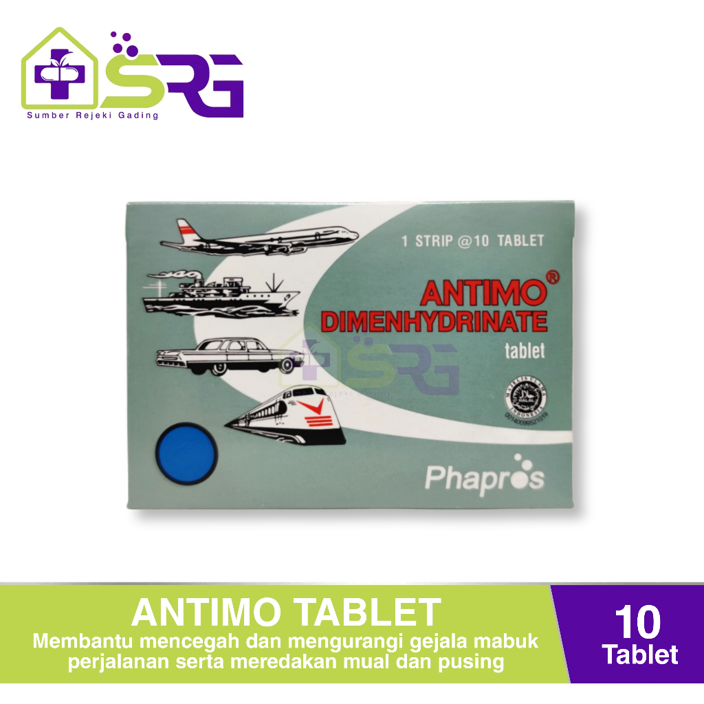 Jual Antimo Dewasa Strip 10 Tablet - Obat Mabuk Perjalanan Mual Muntah ...