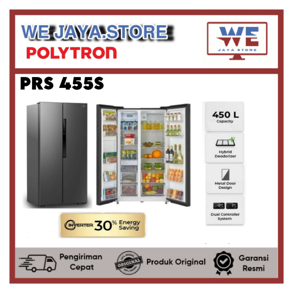 Jual KULKAS POLYTRON SIDE BY SIDE PRS 455s | Shopee Indonesia