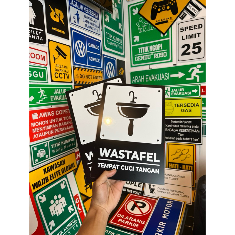 Jual SIGN WASTAFEL 20x30cm | ARAH PETUNJUK RAMBU TANDA | Shopee Indonesia
