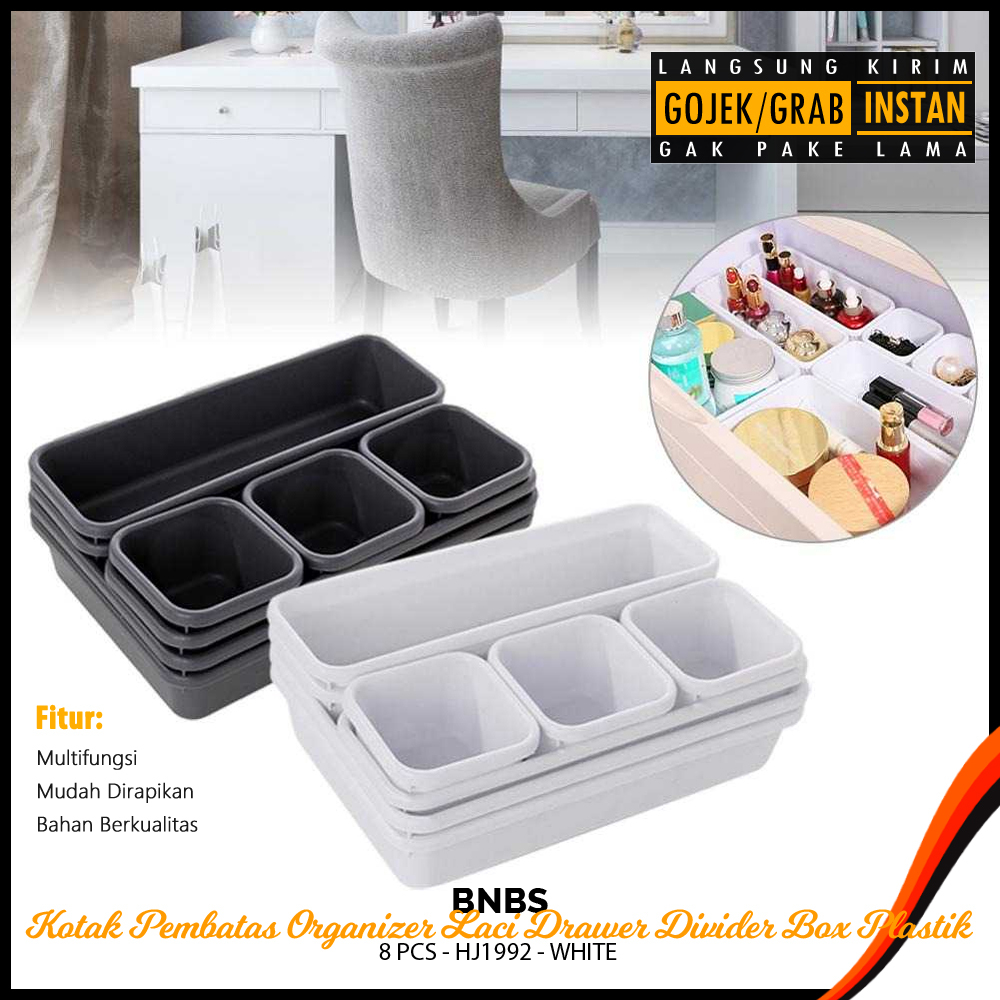 Jual BNBS Kotak Pembatas Organizer Laci Drawer Divider Box Plastik 8 ...