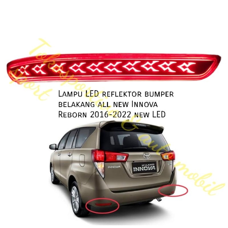 Jual Lampu LED reflektor bumper belakang Toyota all new Innova Reborn 2016-2022 mata kucing LED ...