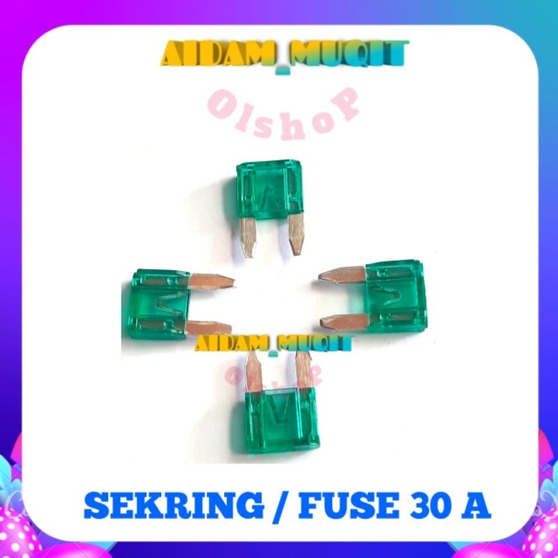 Jual 10 PCS SEKRING KECIL 30A SEKERING TANCAP FUSE PENGAMAN ARUS ...