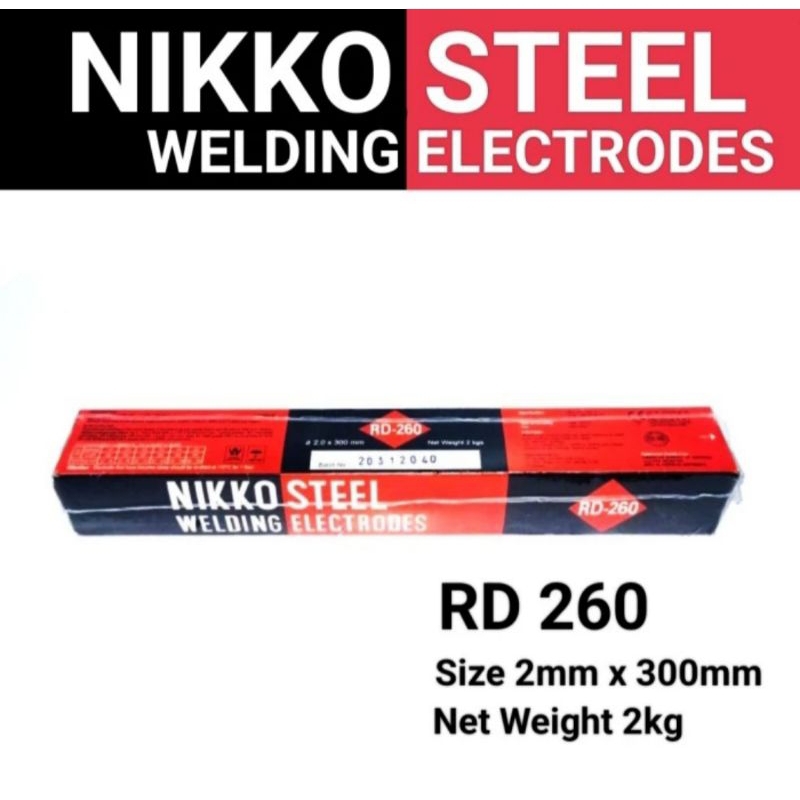 Jual Kawat Las Listrik/Welding Electrodes Nikko Steel RD 260 Size 2mm x 300mm Kemasan 2kg ...