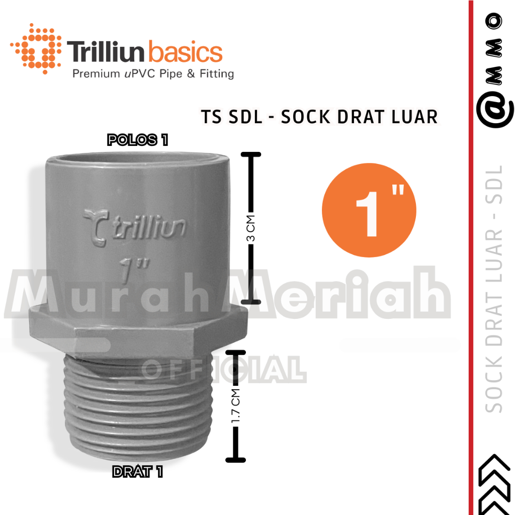Jual SOCK DRAT LUAR SDL 1 INCH TRILLIUN TS - VALVE SOCK AW 1 DIM ...