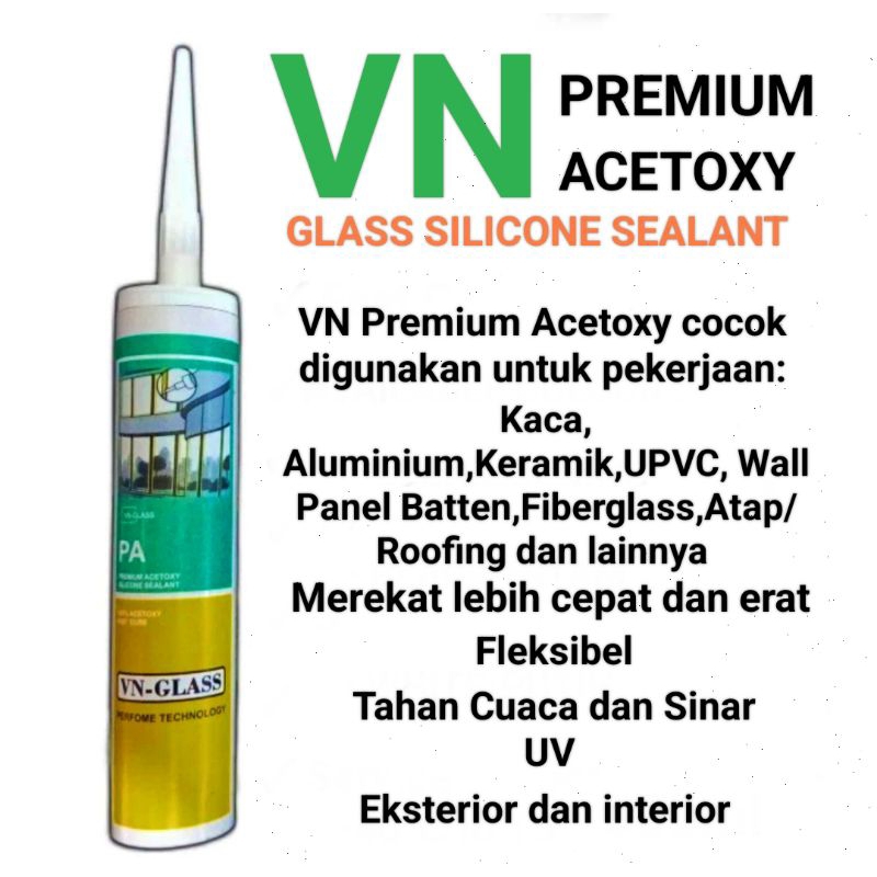 Jual Lem Silikon Kaca/Aquarium Wall-Panel Batten UPVC VN CLASS PA ...
