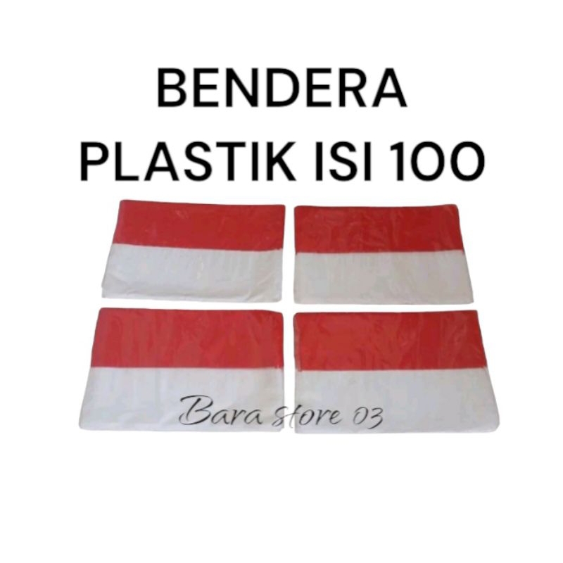 Jual BENDERA MERAH PUTIH BENDERA RI ISI 100 BENDERA PLASTIK | Shopee ...