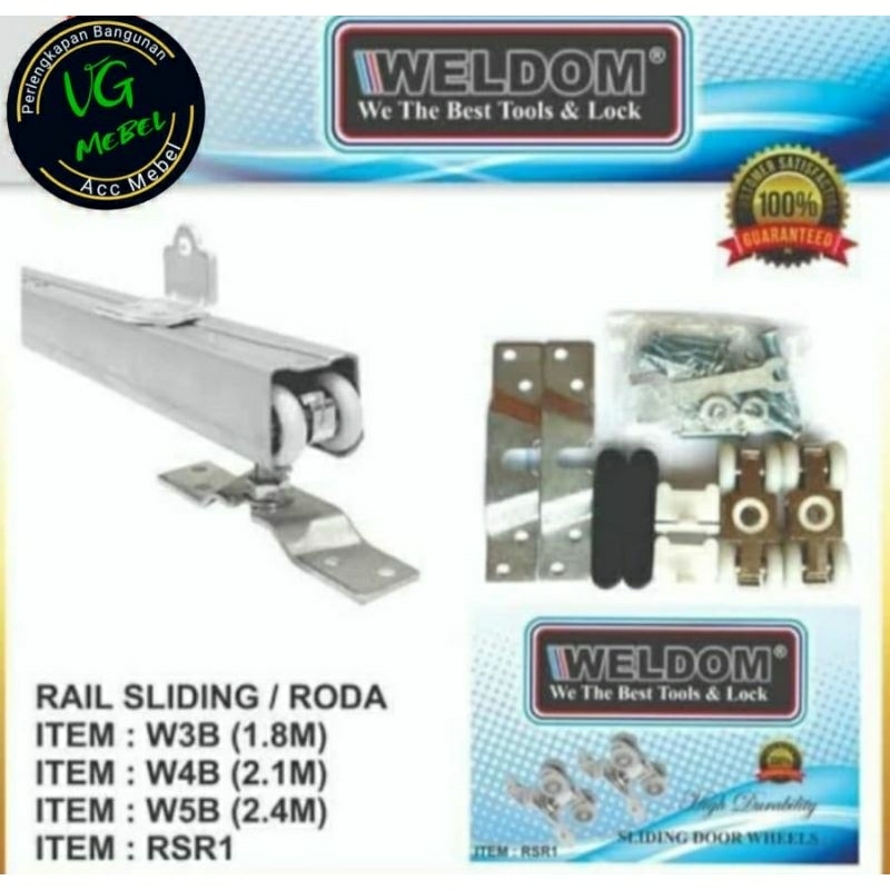 Jual Rel Pintu Sliding / Rel Pintu Geser Gantung J3 Merk WELDOM ...