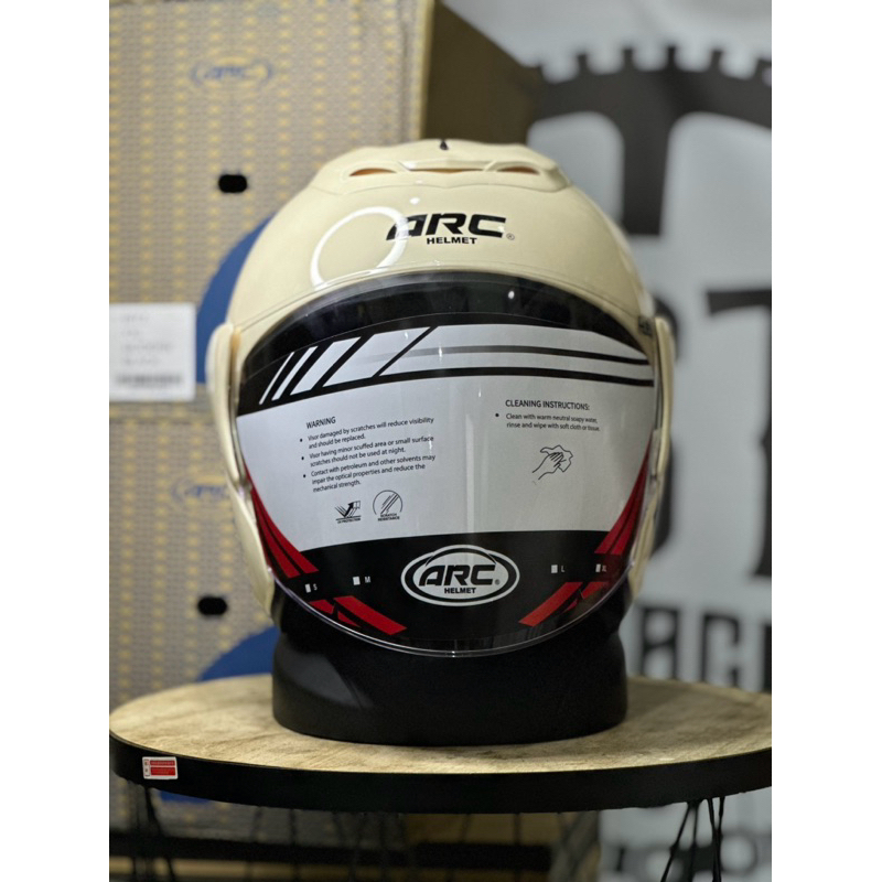 Jual Helm ARC RITZ PASTEL CREAM ORIGINAL MALAYSIA FREE STICKER & GRATIS ...