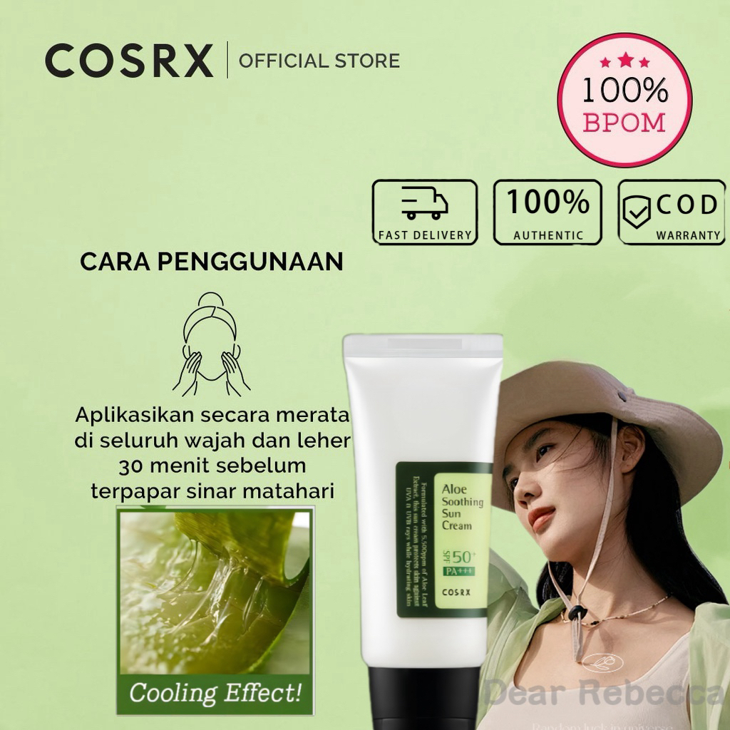 Jual 【COD】COSRX Aloe Soothing Sun Cream SPF 50+ PA+++ 50g (Tabir Surya Untuk Kulit Berminyak ...